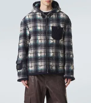Loewe Plaid Wool And Linen Jacket - Multicoloured