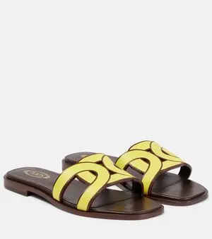 TOD'S Leather Slides - Yellow