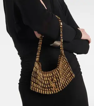 Saint Laurent Evening Mini Embroidered Shoulder Bag - Metallic