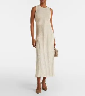 Brunello Cucinelli Ribbed-knit Midi Dress