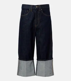 Khaite Boyle Cropped Wide-leg Jeans - Blue