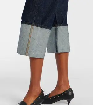 Khaite Boyle Cropped Wide-leg Jeans - Blue