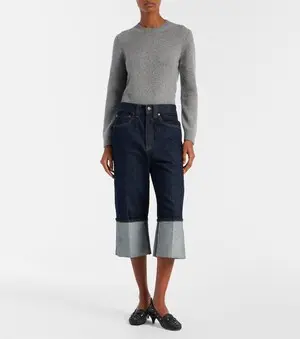 Khaite Boyle Cropped Wide-leg Jeans - Blue