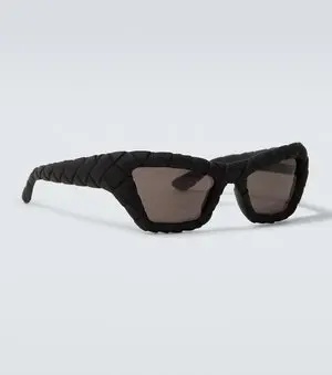 Bottega Veneta Intrecciato Rectangular Sunglasses