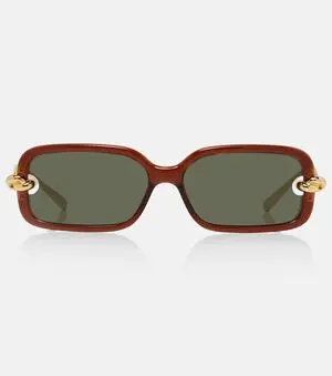 Bottega Veneta Knot Rectangular Sunglasses - Brown