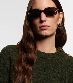 Bottega Veneta Knot Rectangular Sunglasses - Brown