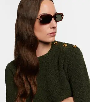 Bottega Veneta Knot Rectangular Sunglasses - Brown