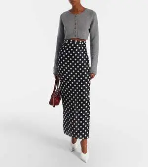 Khaite Steph Cropped Cashmere Cardigan - Grey
