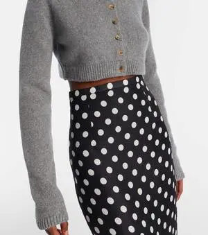 Khaite Steph Cropped Cashmere Cardigan - Grey