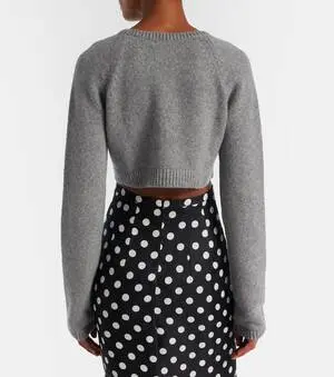 Khaite Steph Cropped Cashmere Cardigan - Grey