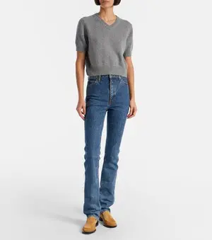 Khaite Jas Cashmere Top - Grey