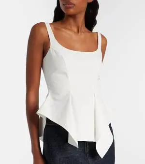 Khaite Loa Cotton Poplin Top - White