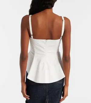 Khaite Loa Cotton Poplin Top - White