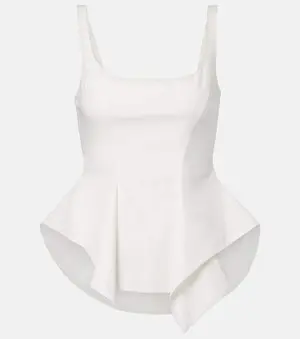 Khaite Loa Cotton Poplin Top - White