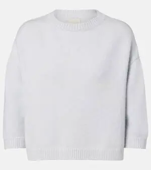 Khaite Sabina Cropped Cashmere Sweater - Blue