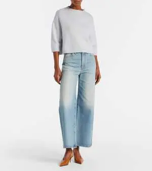 Khaite Sabina Cropped Cashmere Sweater - Blue