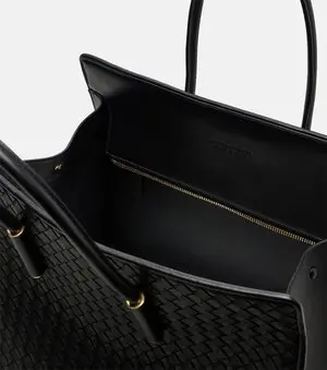 Bottega Veneta Barbara Medium Leather Tote Bag - Black