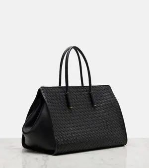 Bottega Veneta Barbara Medium Leather Tote Bag - Black