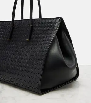 Bottega Veneta Barbara Medium Leather Tote Bag - Black