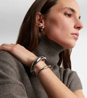 JENNIFER FISHER Samira Micro Rhodium-plated Hoop Earrings
