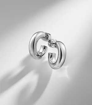JENNIFER FISHER Samira Micro Rhodium-plated Hoop Earrings