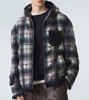 Loewe Plaid Wool And Linen Jacket
