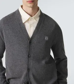 Loewe Anagram Wool Cardigan - Grey