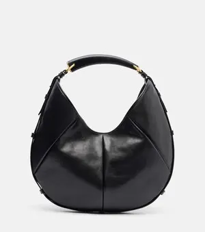 Saint Laurent Mombasa Medium Leather Shoulder Bag - Black
