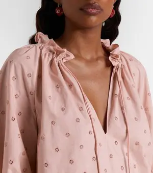 Valentino Garavani Broderie Anglaise Cotton Blouse