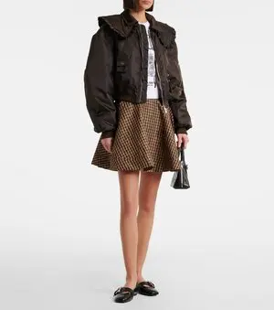 GANNI Duchess Bomber Jacket - Brown