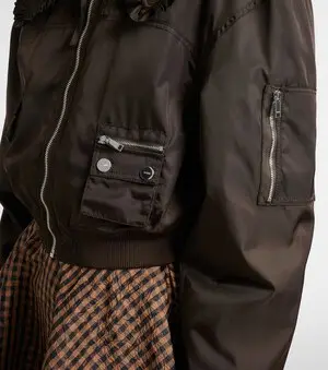 GANNI Duchess Bomber Jacket - Brown
