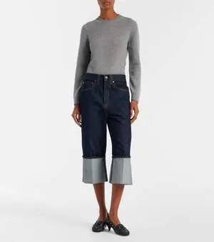 Khaite Boyle Cropped Wide-leg Jeans - Blue