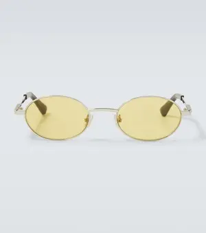 Bottega Veneta Oval Frame Sunglasses - Silver