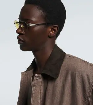 Bottega Veneta Oval Frame Sunglasses