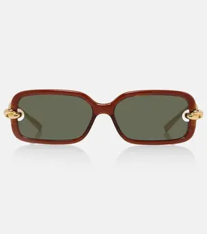 Bottega Veneta Knot Rectangular Sunglasses - Brown