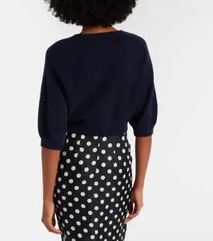 Khaite Lorelai Cropped Wool And Cashmere Sweater - Blue