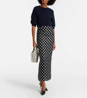 Khaite Lorelai Cropped Wool And Cashmere Sweater - Blue