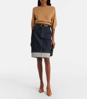 Khaite Lorelai Cropped Wool And Cashmere Sweater - Brown