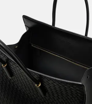 Bottega Veneta Barbara Medium Leather Tote Bag - Black