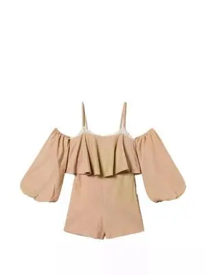 TWINSET Lace-detail Playsuit - Neutrals