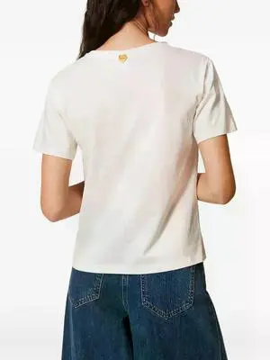 TWINSET Fitted T-shirt With Crochet Flowers