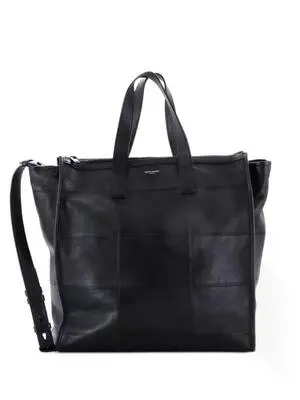 Saint Laurent Convertible Zip Shopper Patchwork Leather Large Tote Bag