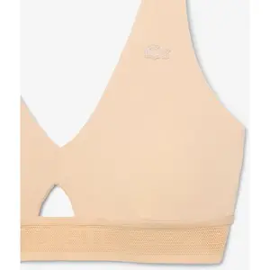 Lacoste Cutout Wireless Microfiber Bra - Biscuit