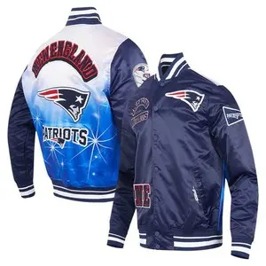 PRO STANDARD New England Patriots Sublimated Satin Full-snap Jacket - Navy