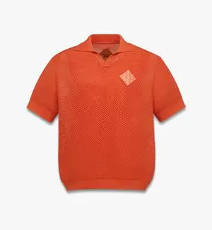 Mcm Visetos Patch Mesh Knit Polo