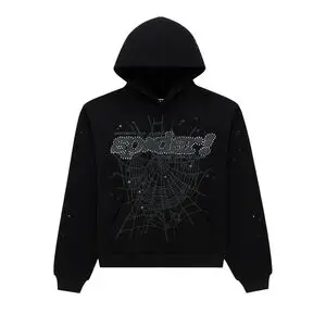 SP5DER Rhinestone Punk V2 Hoodie - Black