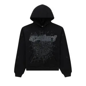 SP5DER Rhinestone Punk V2 Hoodie - Black