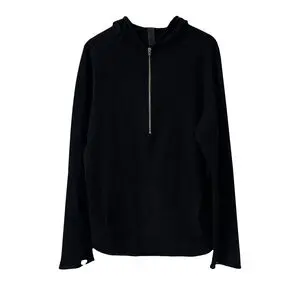 Chrome Hearts Mini Leather Cross Patch Cashmere Half Zip Hoodie
