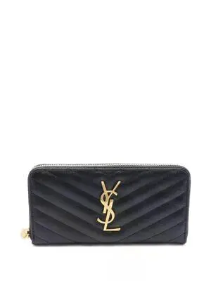 Saint Laurent 2020s Leather Long Wallet - Black