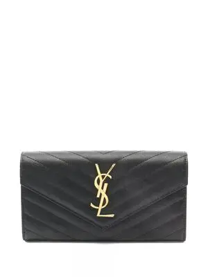Saint Laurent 20s Monogram Bi-fold Leather Wallet - Black